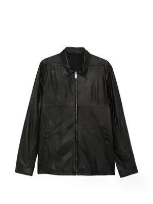 Rick Owens Leather Zip-up Jacket - Black
