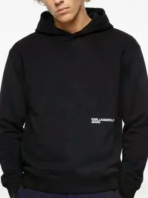 Karl Lagerfeld Logo Print Hoodie - Black