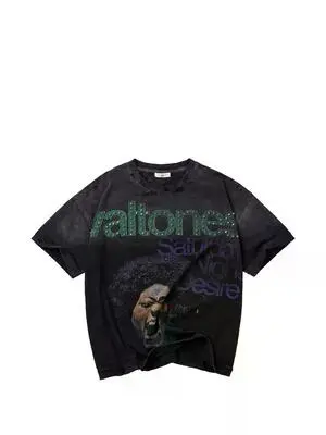 VALE FOREVER Embellished Graphic-print T-shirt - Black
