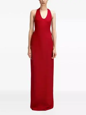 THE ARKOW Cara Halterneck Maxi Dress - Red