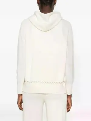 ERMANNO FIRENZE Open-knit Floral Embroidered Hoodie