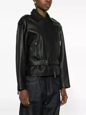 Emporio Armani Belted Leather Jacket