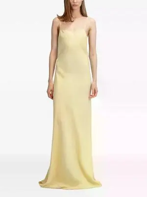 THE ARKOW Laura Crepe Open-back Maxi Dress - Yellow