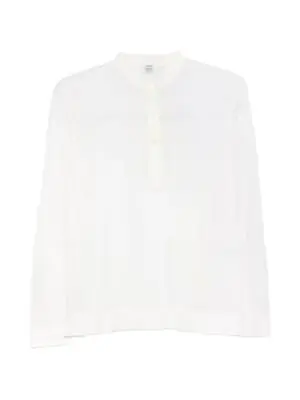 TOTEME Button-placket Long-sleeve Sweater - White