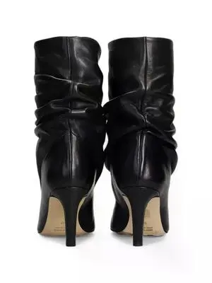 THE SELLER Ruched Pointed-toe Leather Boots