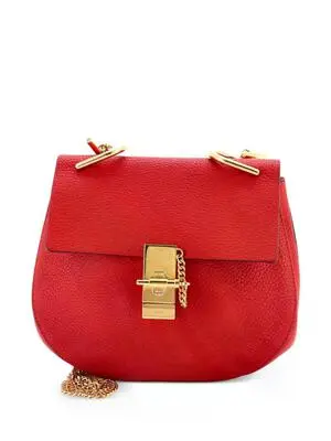 Chloé Chloé Drew Leather Small Crossbody Bag Red