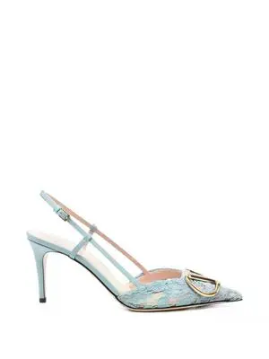 Valentino Garavani Lace-detail Pumps - Blue