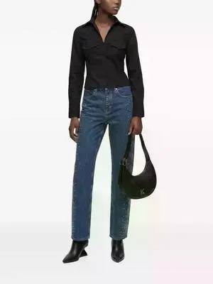 Karl Lagerfeld Crystal-embellished Straight-leg Jeans - Blue