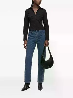 Karl Lagerfeld Crystal-embellished Straight-leg Jeans - Blue