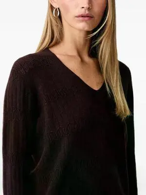 TWINSET Chevron-knit V-neck Sweater
