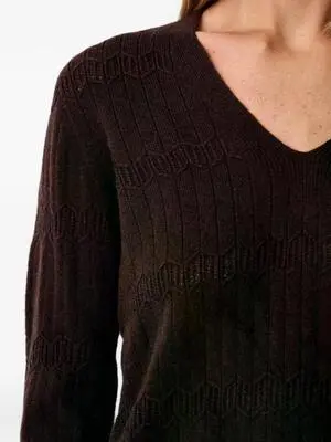 TWINSET Chevron-knit V-neck Sweater