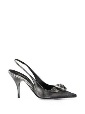 Prada Leather Slingback Pumps - Black