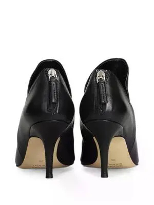 THE SELLER Pointed-toe Ruched Leather Ankle Boots