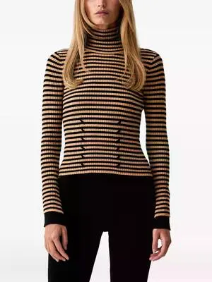 TWINSET Striped Rib-knit Sweater - Black
