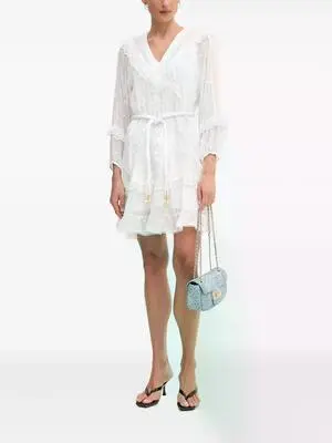 Hale Bob Xin Ruffled Lace-trim Mini Dress