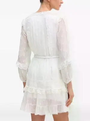 Hale Bob Xin Ruffled Lace-trim Mini Dress