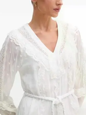 Hale Bob Xin Ruffled Lace-trim Mini Dress