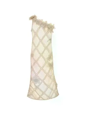 JW Anderson Floral-crochet One-shoulder Maxi Dress - Neutrals