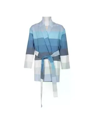 MARRAKSHI LIFE Striped Belted Jacket - Blue