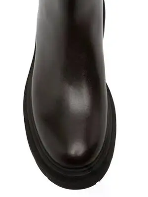 Brunello Cucinelli Monili Embellished Leather Ankle Boots - Brown
