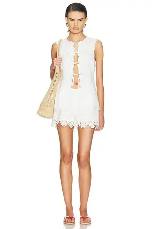 SIMONMILLER Delilah Eyelet Tie Top