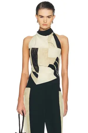 SIR. Sona Halter Tie Top - Geo Scape