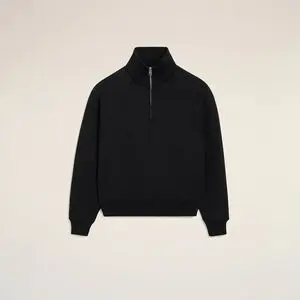 AMI Paris Cotton Zipped Sweatshirt With Embossed De Coeur