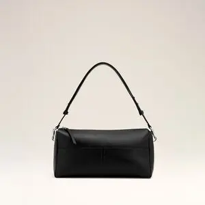 AMI Paris Cow Leather Zipped Bag - Black