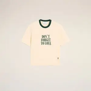 AMI Paris Don't Forget To Love" Printed T-shirt - Ivory