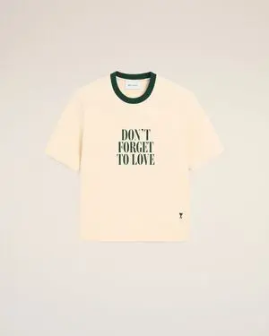 AMI Paris Don't Forget To Love" Printed T-shirt - Ivory