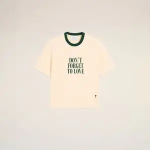 AMI Paris Don't Forget To Love" Printed T-shirt - Ivory