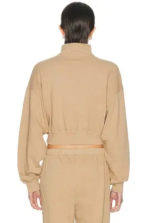Eterne Cropped Half Zip Sweatshirt