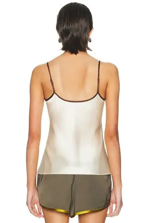 Comme Si Silk Bias Cami Top In Ivory