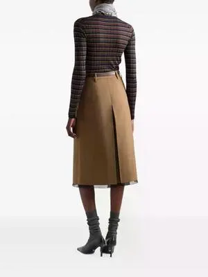 Prada Striped Cashmere And Silk V-neck Cardigan