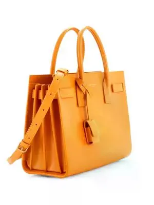 Saint Laurent Sac De Jour Bag Leather Baby Tote Bag - Yellow