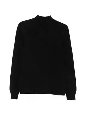 Fedeli Ribbed-knit High-neck Pullover - Black