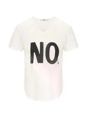 Fendi Ivory Jersey T-shirt With Noi Print