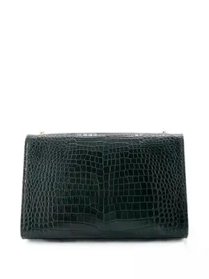 Saint Laurent Classic Monogram Tassel Crocodile Embossed Leather Medium Crossbody Bag