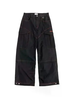 Off-White Cotton Straight Cargo Pants With Logo Detail