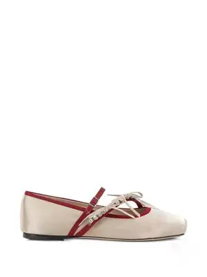 JIMMY CHOO Loli Crystal-embellished Ballet Flats - Neutrals