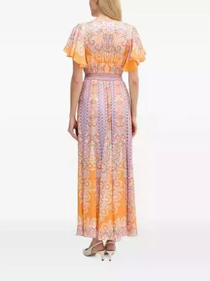 Hale Bob Sandra Charmeuse Paisley-print Maxi Dress - Orange
