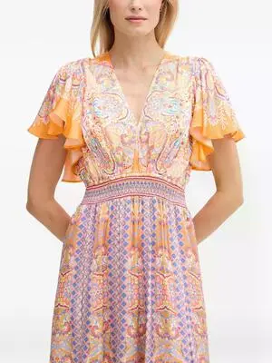 Hale Bob Sandra Charmeuse Paisley-print Maxi Dress