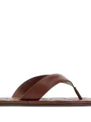 JW Anderson Leaf Quilted Flip-flops - Brown