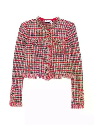 SELF-PORTRAIT Fringe-trim Jacket - Red