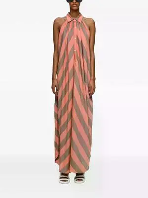MARRAKSHI LIFE Maxi The Halter Striped Dress - Orange