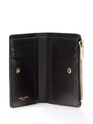 Saint Laurent Niki Bi-fold Wallet In Vintage Leather - Black