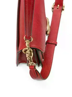 COACH Logo-plaque Pebbled-leather Shoulder Bag - Red