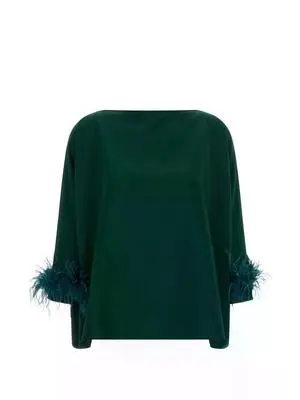 GIANLUCA CAPANNOLO Laura Feather-trim Laura Blouse - Green