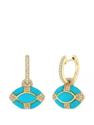 Shay Evil Eye Turquoise And Diamond Earrings - Gold