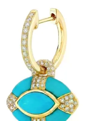 Shay Evil Eye Turquoise And Diamond Earrings